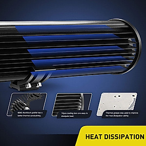 Nilight - 18003C-A 15Inch Triple Row Lights 216W 21600LM Flood Spot Combo Beam LED Light Bar Driving Boat Super Bright Led Off Road Trucks