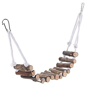 POPETPOP Climbing Pet Suspension Bridge Tank Reptile Bridge Hamster Ladder Budgie Perch Bird Cage Ladder Reptile Hammock Hanging Reptile Bridge Decor Animal Wooden Reptile Bridge Toy Lizard