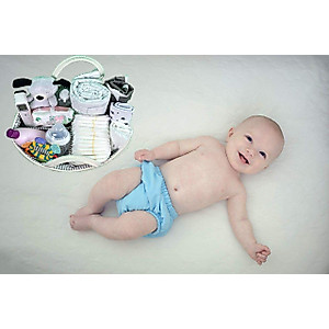 Baby Diaper Caddy Organizer | with Waterproof Changing Pad | 100% Cotton Rope Woven Basket | Portable Nursery Storage | for Boys and Girls | Travel Car Bin | 6 Inner Pockets | Removable Inserts