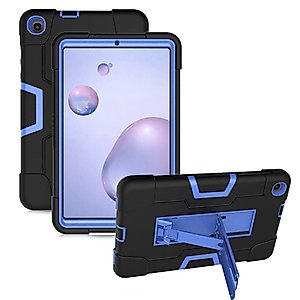 Mignova for Samsung Galaxy Tab A 8.4" 2020 Release SM-T307 Verizon/T-Mobile/Sprint/AT&T Galaxy Tab A 8.4 inch 2020 Case Silicone and Hard Back Shell Kids Friendly Cover Built in Kickstand (Black+Blue)