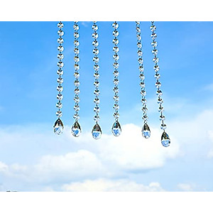 1ft 10pcs Teardrop Crystals Garland,Crystal Teardrop Chandelier Replacement,Hanging Glass Crystals for Chandelier,Wedding Decor,Crystal Christmas Tree Decorations(Clear)