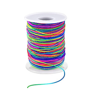 1mm Stretchy Bracelet String, Sturdy Rainbow Elastic String Elastic Cord for Jewelry Making, Necklaces, Beading and Crafts