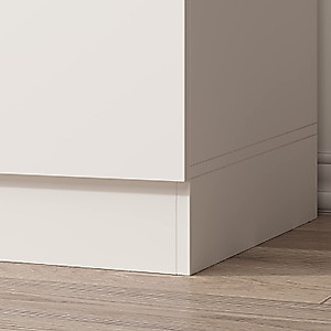 AIEGLE Wardrobe Armoire Closet with 4 Door, 63" Wide Large Freestanding Armoire Wardrobe Cabinet with Shelves & 3 Hanging Rods, Bedroom Wood Clothes Storage Cabinet Organizer, White