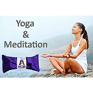 Happy Wraps Lavender Eye Pillow - Hot Cold Aromatherapy Satin Eye Mask for Yoga, Sleeping, Migraines, Stress, Relaxation - Gifts for Women, Birthdays, Coworkers, Christmas - Amethyst