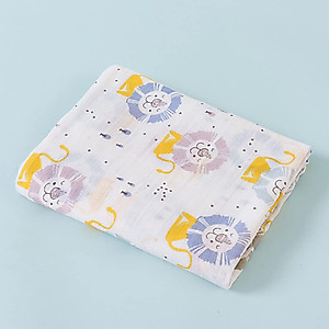 Baby Swaddle Blanket Unisex Swaddle Wrap Soft Muslin Swaddle Blankets Neutral Receiving Blanket for Boys and Girls, Large 47 x 47 inches(Lion)