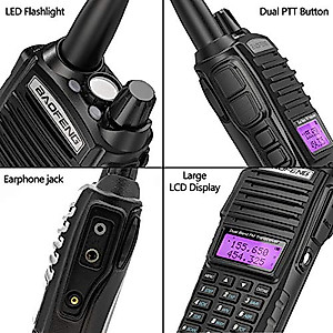 BaoFeng UV-82 Ham Radio Handheld 8W High Power Radio Dual Band Dual PTT Portable Two Way Radio with Dual PTT Full Kits