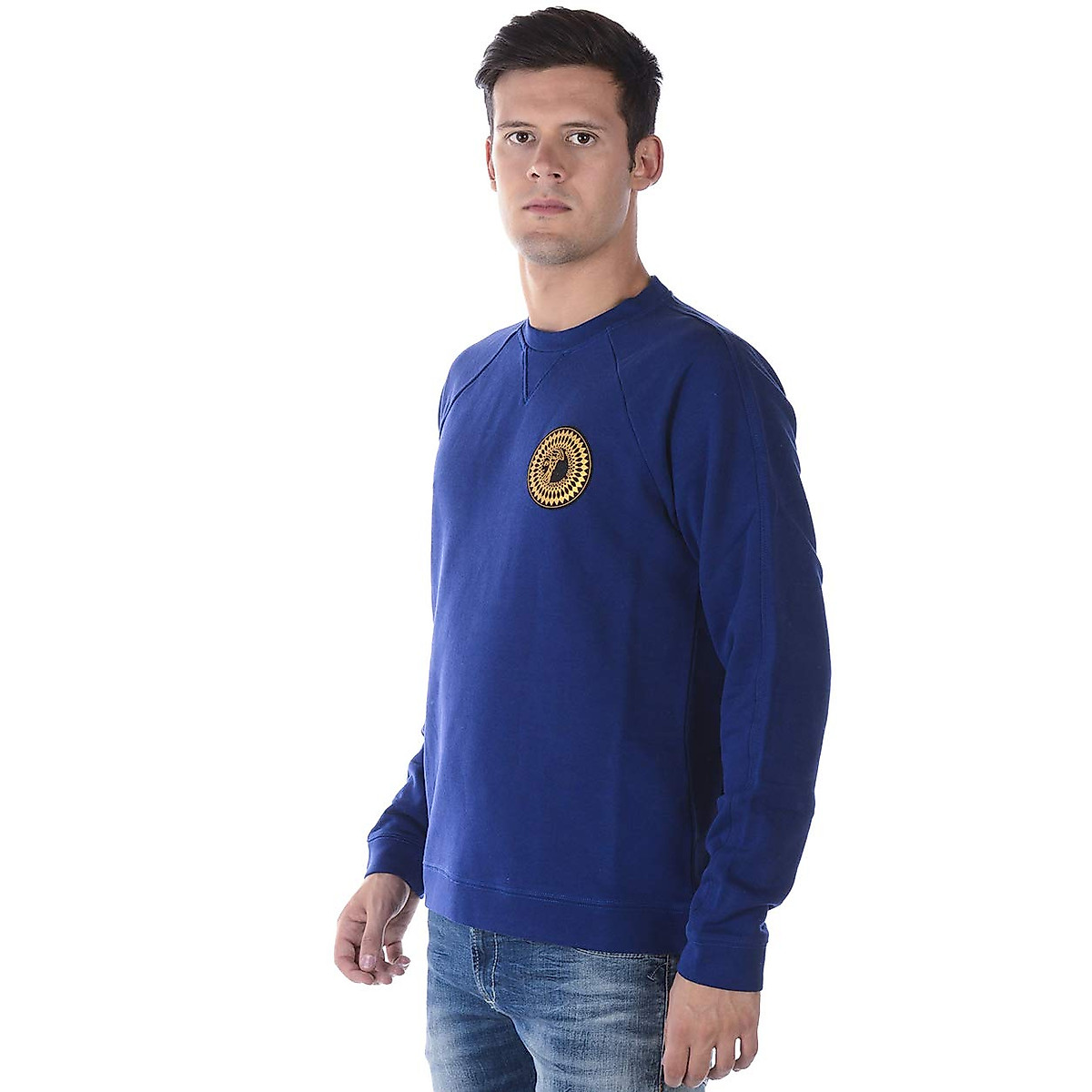 Versace Collection Sweatshirt logo Cotton for men V800687SVJ00358 (as1, alpha, s, regular, regular, Blue, Small)
