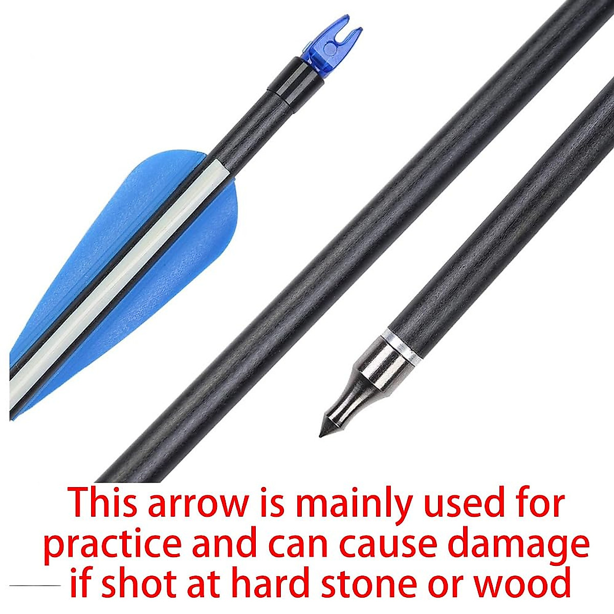 Fiberglass Archery Target Arrows 32 Inch for Youth Children Women Beginner Shooting Practice with Compoud Recurve Bow