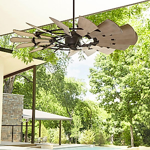 Quorum 97215-86 Indoor Windmill Ceiling Fan in Oiled Bronze with Weathered Oak Blades