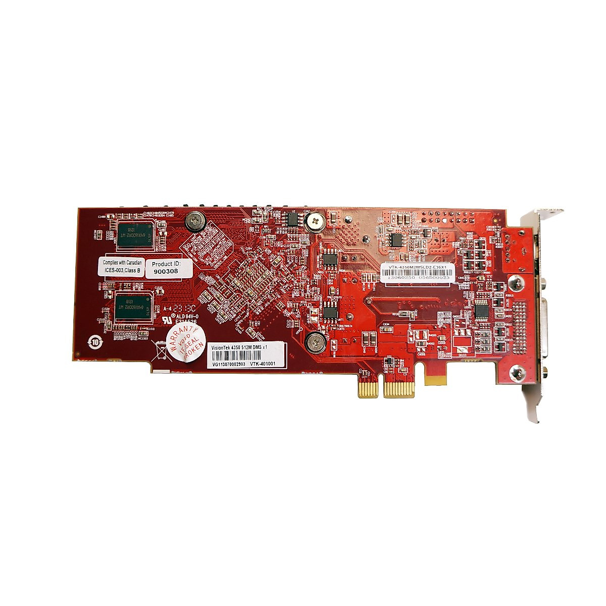 VisionTek Radeon 4350 SFF DMS59 512MB DDR2 PCIe x1 Graphics Card - 900308