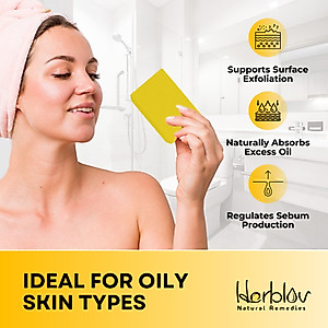 Cleansing 10% Sulfur Soap Bar for Face & Body – Natural Shine Control Facial Cleanser for Acne, Oily Skin – Made in USA Healing Skincare Wash with Lemongrass, Tea Tree Oil, Vitamin E, Coconut Milk