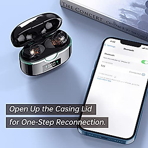 TUSUEYGT Wireless Earbuds, 4 Dynamic Drivers Bluetooth Headphones TWS Earbuds, 40Hrs Playtime with LED Power Display Charging Case Touch Control in-Ear Earphones HiFi Stereo Sound Headset for Sport