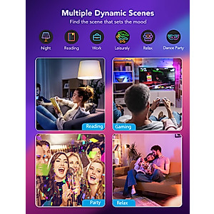 YIZCO Color Changing Led Light Bulb 9W 60W Equivalent A19 Bluetooth Light Bulbs Dimmable RGB Home Lighting 2 Pack (Don't Support WiFi/Alexa)