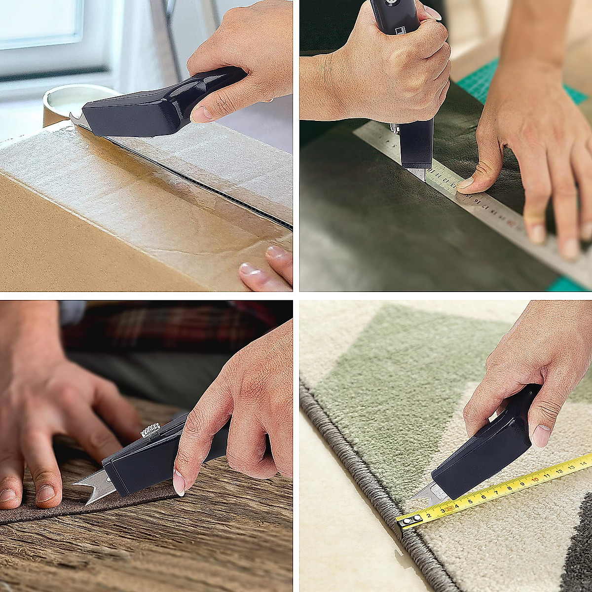 Inwell Tradesman Pro Utility Knife | 40 Degree Angle Designed | Retractable Razor Blade Set | Box Cutter | Includes 6pcs SK5 Blades | Best for Carpet Installation, Window Repair, Roofing and More