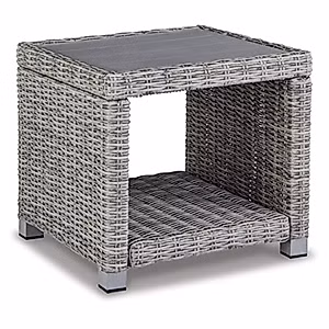 Signature Design by Ashley Naples Beach Casual Outdoor End Table, Light Gray