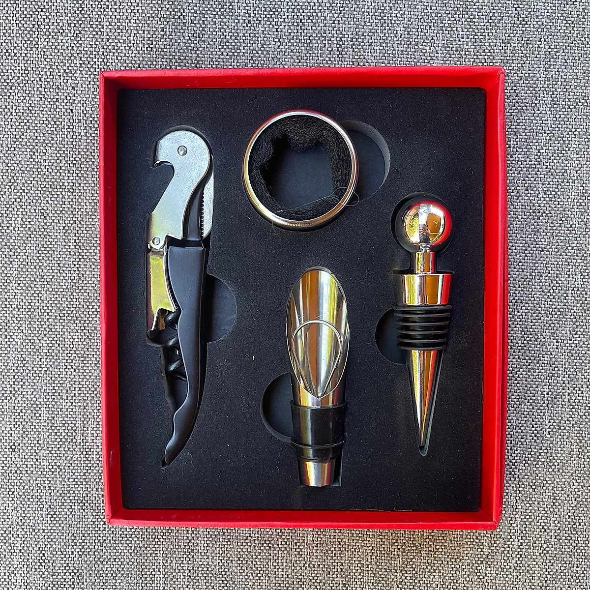 Wine Rack 8 Bottle & Wine Accessory Kit - Wine Racks Countertop - Small Wine Rack -Wine Cabinet Free Standing - Wood 3-Tier Wine Display and Storage Shelves - Countertop Wine Rack