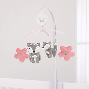 NoJo Little Love Desert Flower - Fox and Flowers Pink and Grey Musical Mobile
