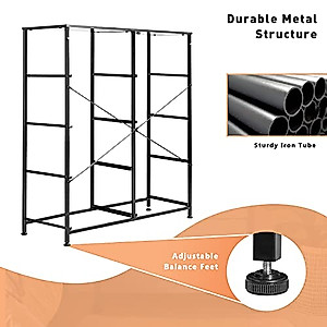 Shahoo Tall Dresser for Bedroom with 8 Drawers Wide Chest Storage Tower with Fabric Bins for Closet, Living Room, Hallway, Dormitory, Black