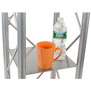 Displays2go 25" Truss Floor Lectern with Interior Shelf, Aluminum & Steel (Silver) (LCT4PSTPSL)