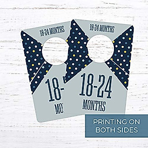 Canopy Street Baby Boy Closet Clothing Dividers/Closet Organizer For Baby Clothes Newborn To 4T / 4" x 6" Boy Nursery Clothes Size Dividers