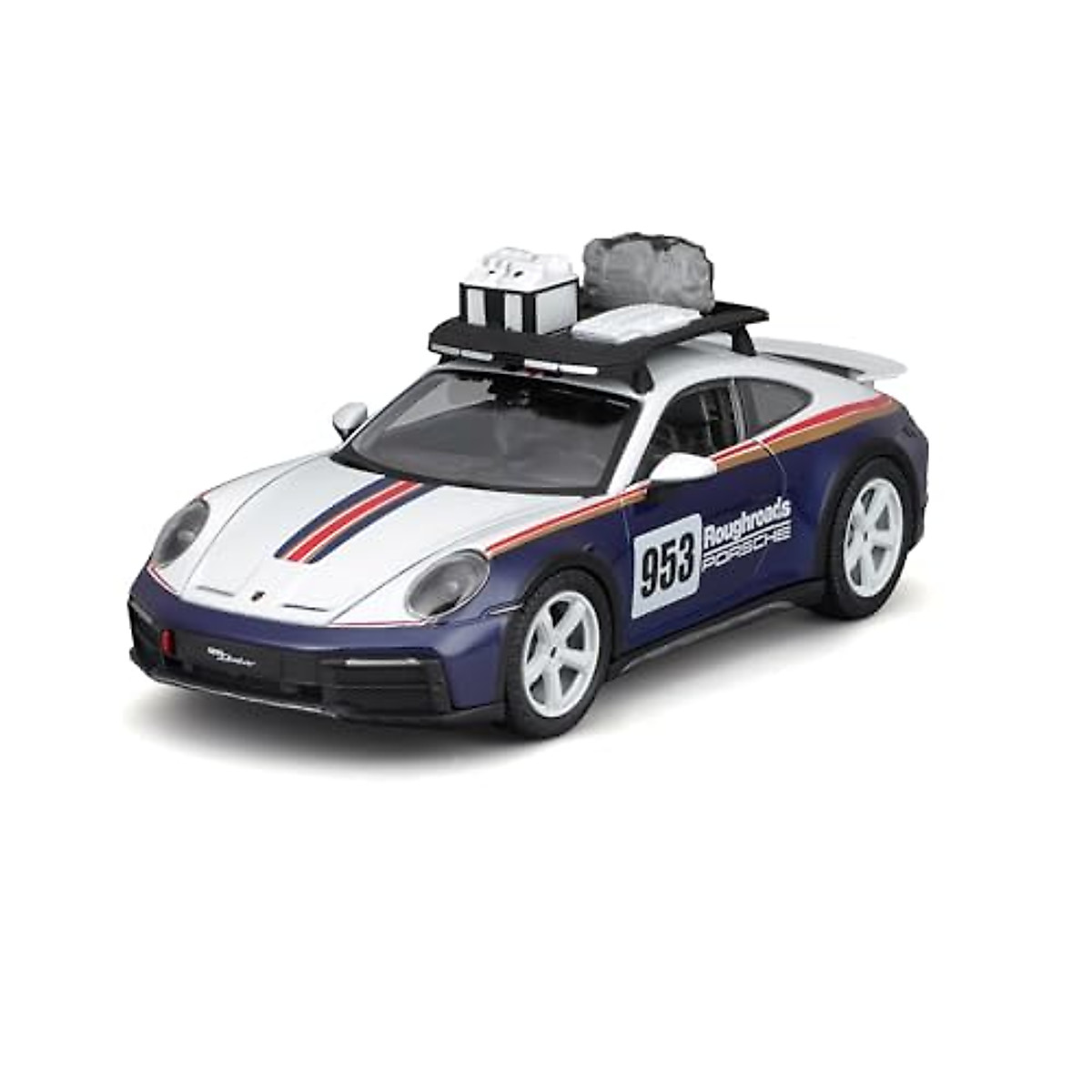 BBURAGO - 1/24 Racing - 2023 Porsche 911 Dakar - New 2024: Metal Racing Vehicle - Interior Details - Opening Doors and Hood - Scale 1/24., B18-28029