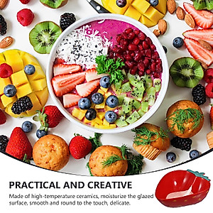 BESPORTBLE Mixing Bowls Ceramic Bowls Fruit Bowl Decorative Strawberry Shaped Bowl Serving Dish Bowl Appetizer Dessert Candy Bowl Baking Bowl for Pasta Salad Cereal Soup Glass Cereal Bowls
