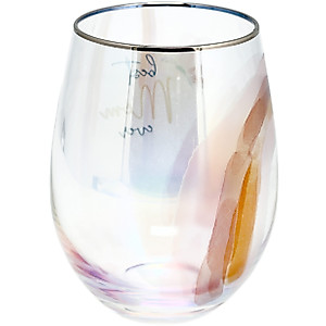 Pavilion - 18 oz Iridescent Stemless Wine Glass - Best Mom Ever