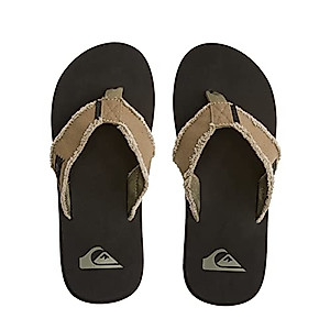 Quiksilver Men's Monkey Abyss 3 Point Sandal, Green/Black/Brown, 10 M US