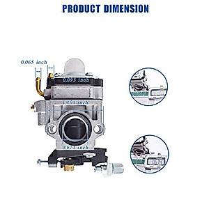 Carburetor & Gasket Replacement for Gas 2 Cycle 43cc Powermate PCV43 Tiller Motor Parts