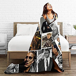 Charlie Hunnam Soft and Comfortable Warm Fleece Blanket for Sofa, Bed, Office Knee pad,Bed car Camp Beach Blanket Throw Blankets (Black, 50"x40") … (50"x40") … (80"x60")