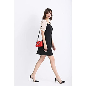 M10M15 Handbag Women PU Leather Clutch Purse Crossbody Shoulder Bag with Metal Chain Adjustable Strap