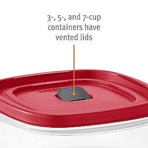 Rubbermaid Easy Find Lids 5-Cup Food Storage and Organization Containers and Lids, 2-Pack, Racer Red,