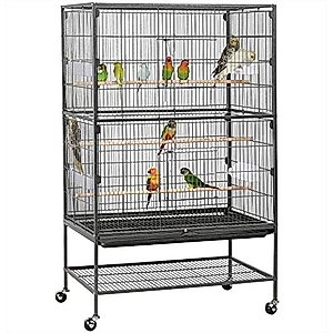 Yaheetech 52-inch Wrought Steel Standing Large Flight King Bird Cage for Cockatiels African Grey Quaker Amazon Sun Parakeets Green Cheek Conures Pigeons Parrot Bird Cage Birdcage with Stand