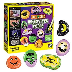 Creativity for Kids Hide and Seek Halloween Rock Painting Kit - Halloween Crafts for Kids Ages 6-8 for Kids, Kids Crafts