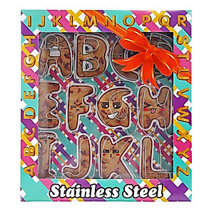 3 Inch Biscuit Cutter for Baking, 26 PCS Halloween Christmas Alphabet Cookie Cutters Set, Stainless Steel Metal Letter Cookie Cutters, Baking Tool for Birthday Cake, Holiday, Party, Gift