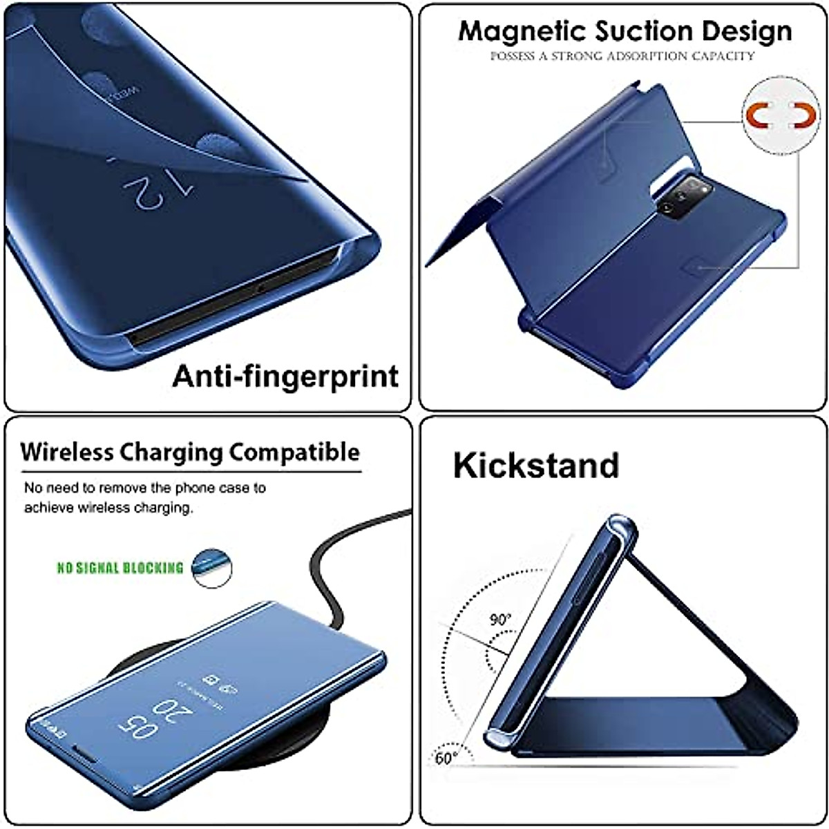 Samsung Galaxy S20 Case - Flip Leather Cover with S-View Mirror, Kickstand & Anti-Scratch Protection