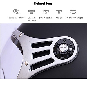 DCLINA Motorcycle Half Helmet Sunscreen Men's Women's Vintage Open-Face-Helmet, DOT Approved Unisex-Adult Retro Electric Girls Scooter Helmet for ATV Cruiser Moped,Breathable and Lightweight