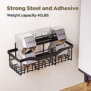 Shower Caddy 5-Pack, Adhesive Shower Shelves, Bathroom Shower Caddies, Large Shower Storage for Inside Shower Organizer Stainless Steel Rustproof Bathroom Organizer, Wall Mounted Shower Accessories