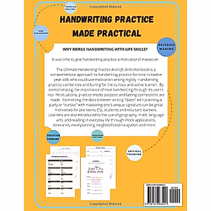 The Ultimate Handwriting Practice and Life Skills Workbook: For Elementary and Middleschoolers, 9-12 years old