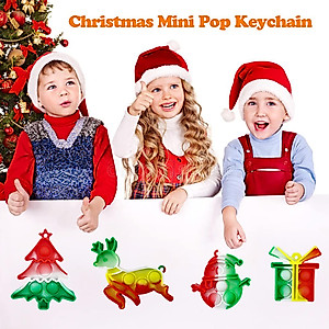 36Pcs Christmas Mini Pop Keychain Fidget Toys Pack,Pop Push it Fidget Sensory Toys,Christmas Party Favors Supplies, for Kids Adults Stress Relief,Christmas Goodie Bag Stuffers.