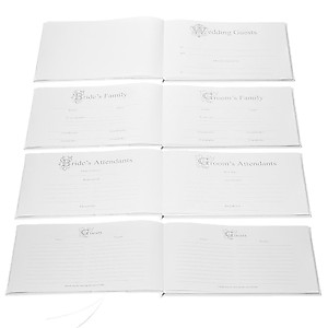 Wedding Supplies Double Heart Satin Flower Girl Basket Ring Bearer Pillow Guest Book Pen Holder Bride Garter Set(Satin-5PCS)