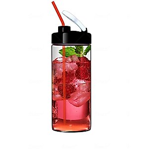 Sun's Tea Glass Travel Mug | Shaker Bottle | Water Tumbler | Water Glasses | 20oz with Lid | Ultra Clear Glass | Non-Plastic