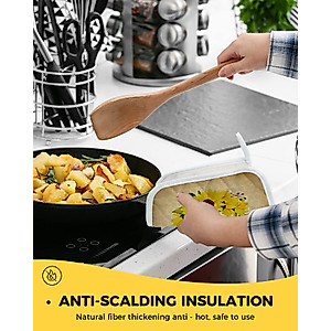 Pot Holder Set of 2 Dragonfly and Crown Sunflower Wreath Potholder Heat Proof Non-Slip Pot Holders,Yellow Honeycomb Hot Pads Potholders for Kitchen Cooking Baking BBQ