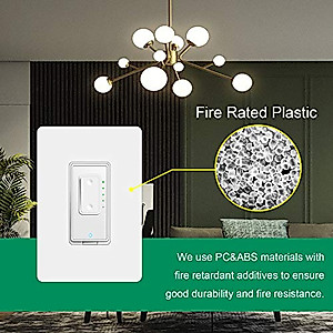 Smart Dimmer Switch by Martin Jerry | White, Supports LED, 2.4G WiFi, Voice Control via Echo & Google Home, a Neutral Wire is Necessary for Installation