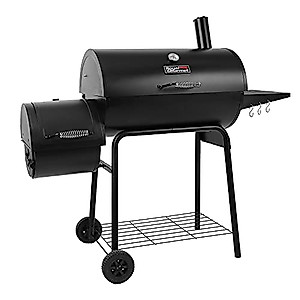 Royal Gourmet CC1830R 30-Inch Barrel Charcoal Grill with Offset Smoker, 811 Square Inches Cooking Area in Total for Outdoor Garden Patio and Backyard Cooking, Black