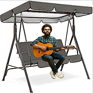 BTURYT Water Resistant Patio Swing Cover Set,Swing Canopy Replacement Top Cover and Chair Cover,Garden Seater Sun Shade Porch Replacement Swing Cushion-(top Cover + Chair Cover)