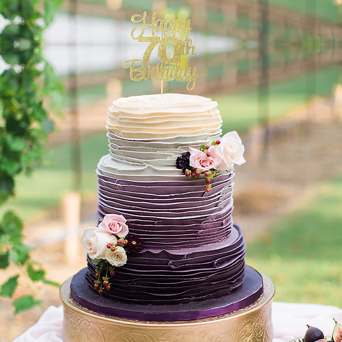 Happy 70th Birthday Cake Topper - 70th Anniversary Cake Topper,happy 70th Birthday Cake Topper,70 Cake Topper Gold,70th Birthday Cake Topper,70th Anniversary Cake Topper Gold Party Decorations