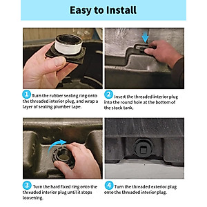 Stock Tank Float Valve, Stock Tank Drain Plug Kit for 50 70 100 150 300 Gallon Stock Tank, Leak-free Design, Use with 1MDB5,MDB6,MDB7,MDB8,1MDC1, for FG424288BLA FG424400BLA FG424500BLA FG424700BLA