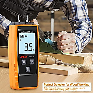 XRCLIF Wood Moisture Meter - Digital Moisture Meter for Wallls/Firewood/Lumber/Mortar, Handheld Wood Humidity Meter, Moisture Detector for Walls