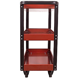 Dragway Tools 3 Tray Service Utility Cart 150 LBS Load Capacity with Swivel 360° Wheels Tool Cart Multifunctional